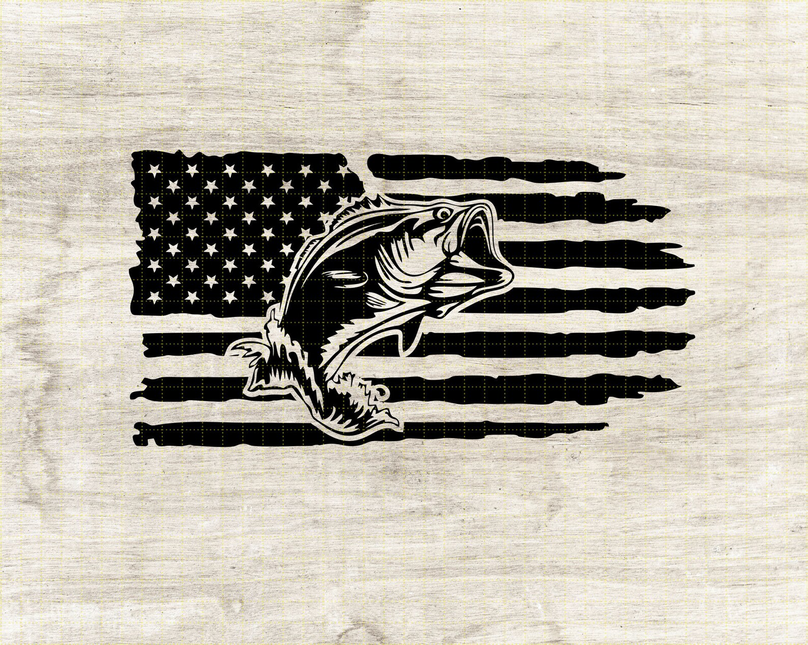 Distressed Flag Fish Bass SVG Bass Fishing Tshirt Design - Etsy