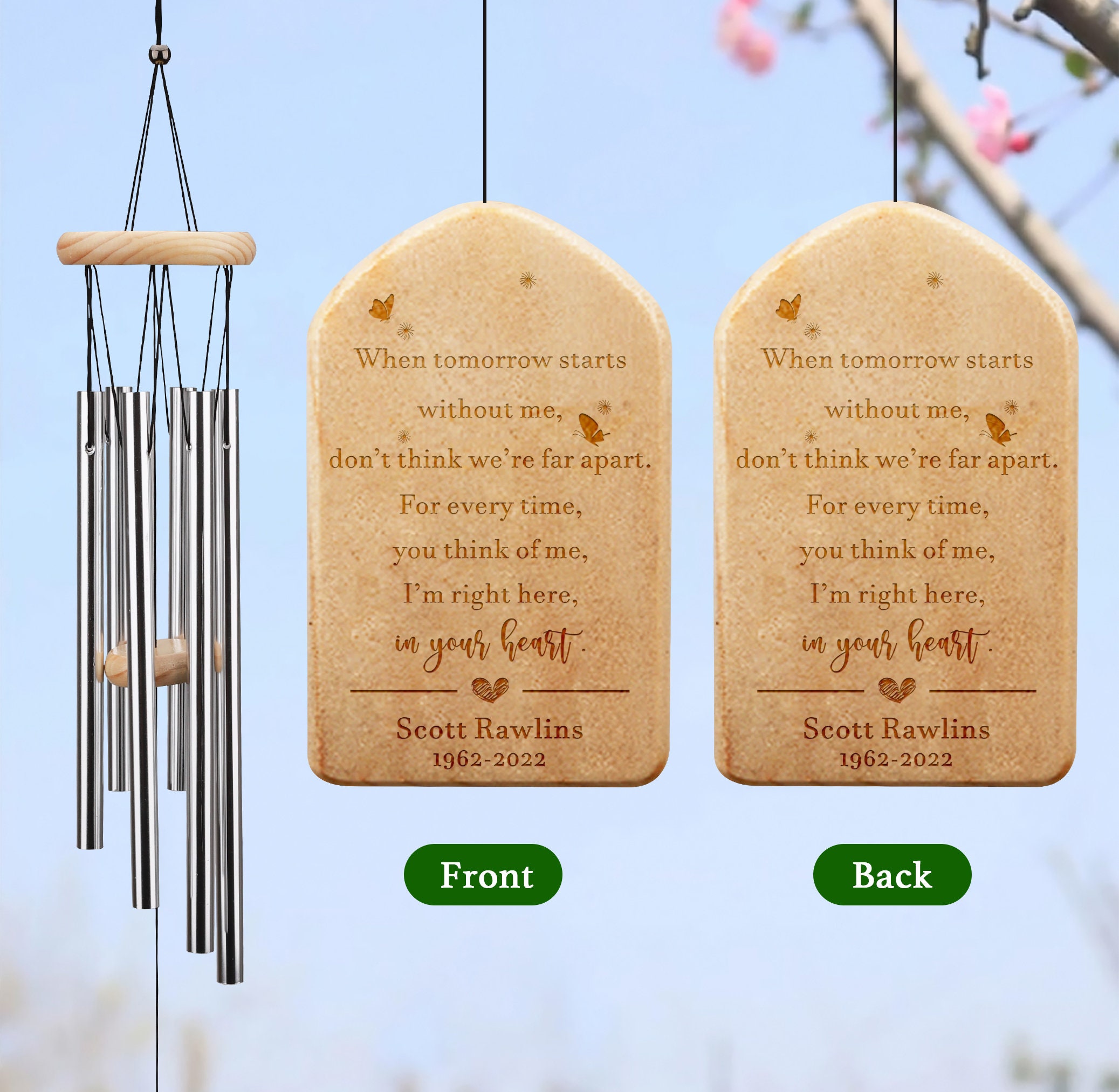 Personalized Memorial Wind Chimes Sympathy Wind Chime for - Etsy