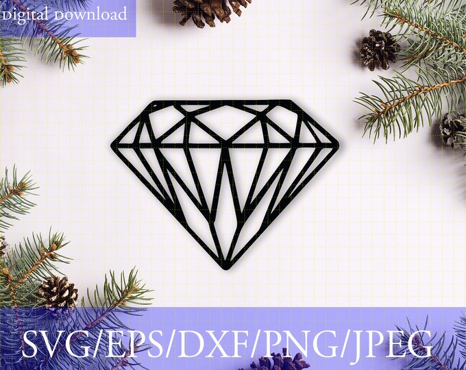 Diamond SVG File for Cricut and Silhouette, Diamond SVG Cut File ...