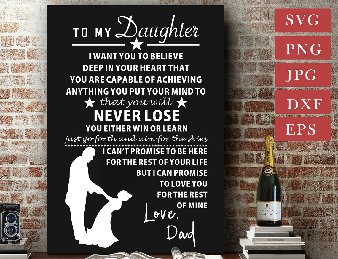 To My Daughter Love Dad Svg Daughter Svg to My Daughter I | Etsy