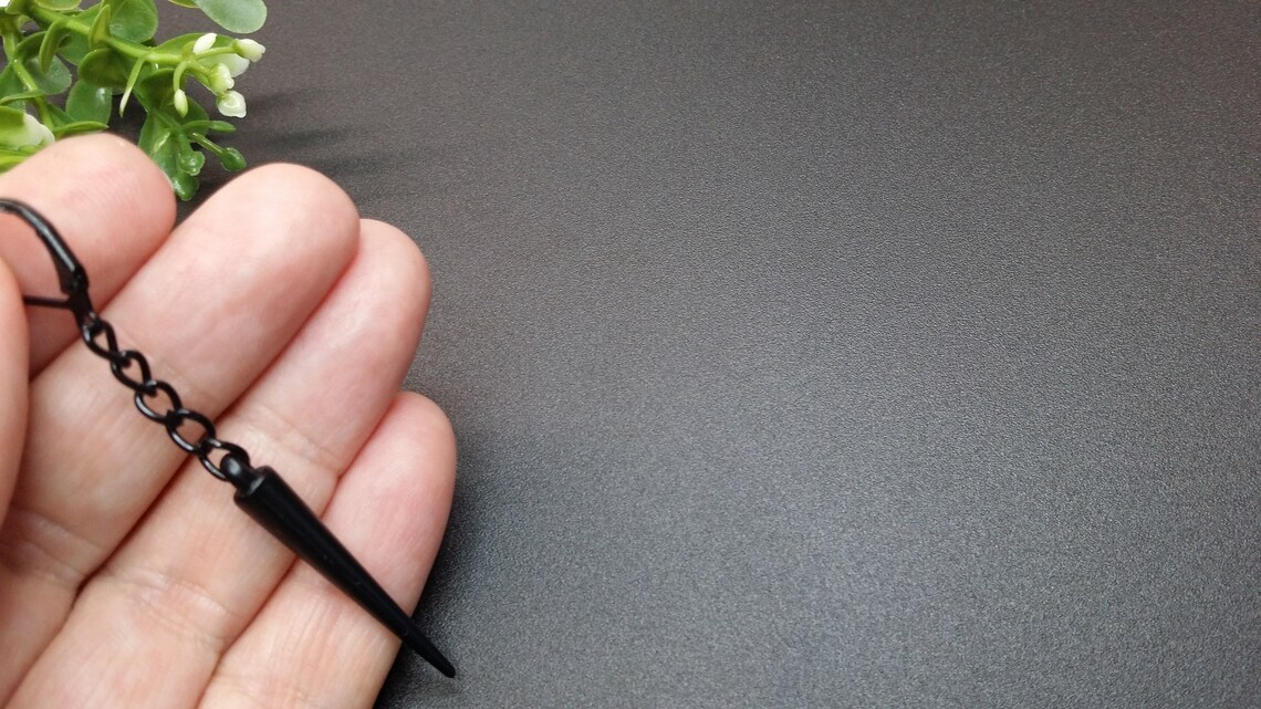 Black Acrylic Spike Dangle Black Spike Earring Long Spike - Etsy