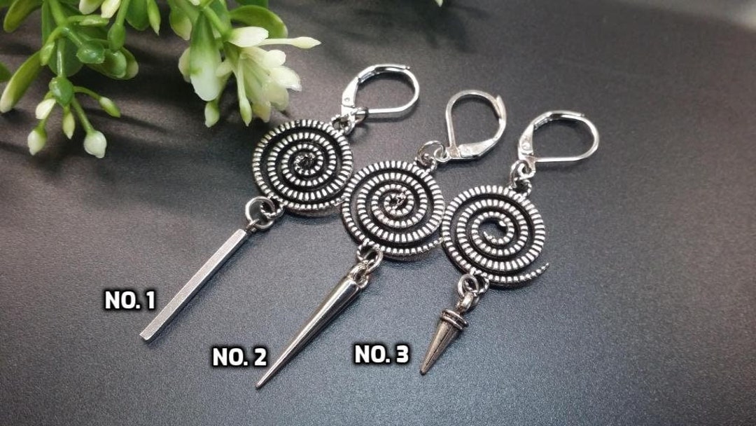 Spike Dangle Earring, Goth Steel Stick Style - Etsy