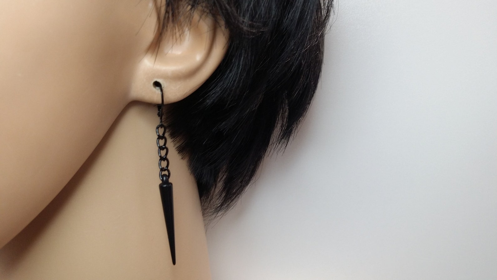 Black Acrylic Spike Dangle Black Spike Earring Long Spike - Etsy