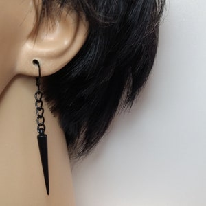 Black Acrylic Spike Dangle Black Spike Earring Long Spike - Etsy