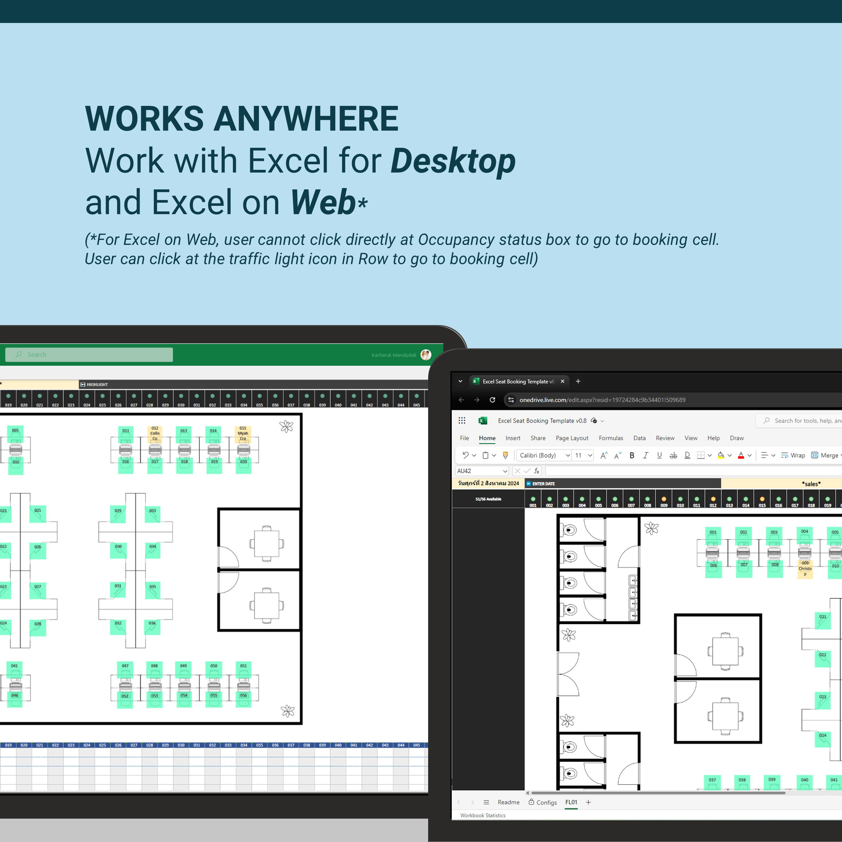 Interactive Floor Plan Desk Booking Excel Template - Etsy