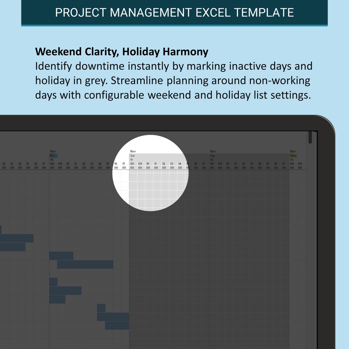 Hourly Planner Gantt Chart Excel Template: Project Management ...