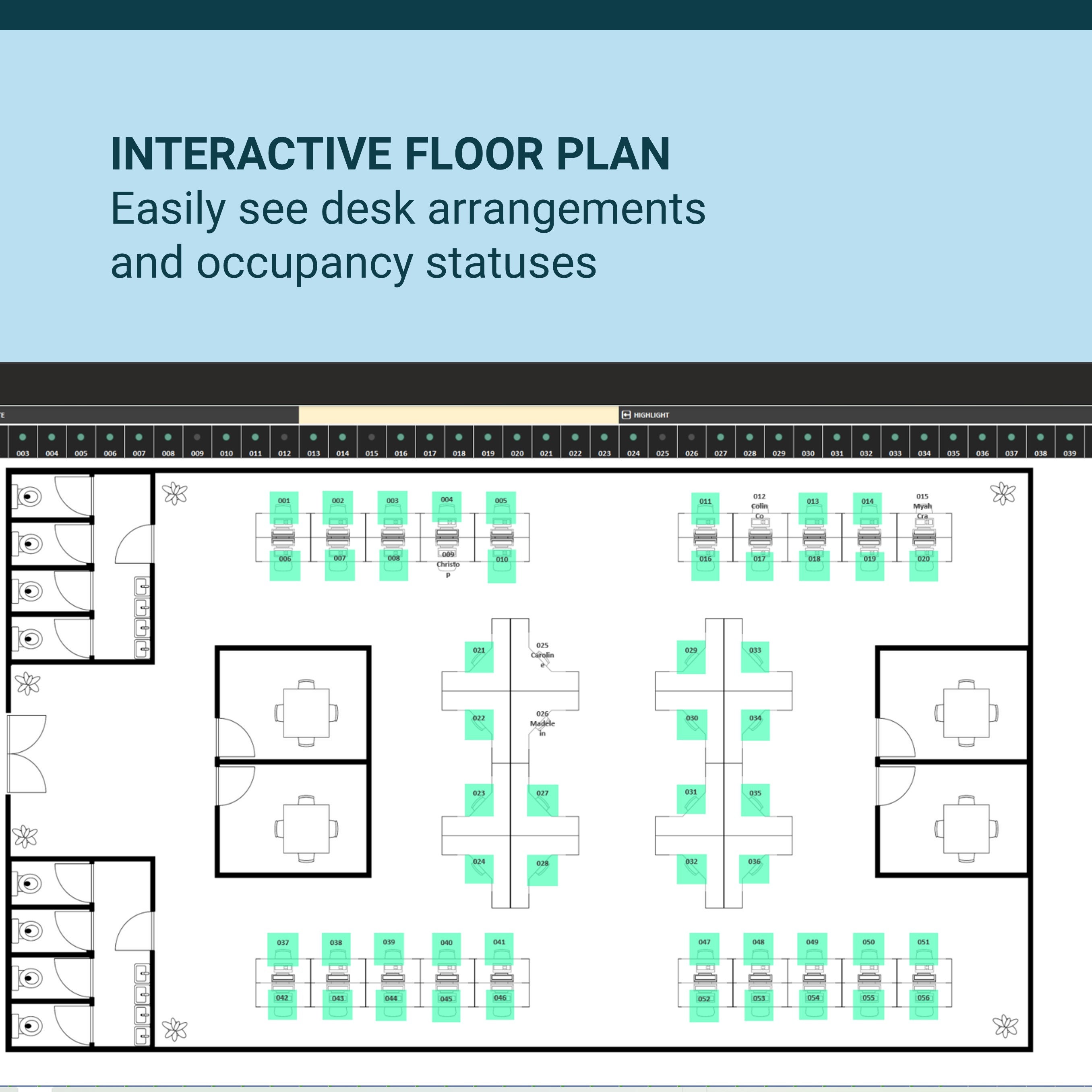 Interactive Floor Plan Desk Booking Excel Template - Etsy