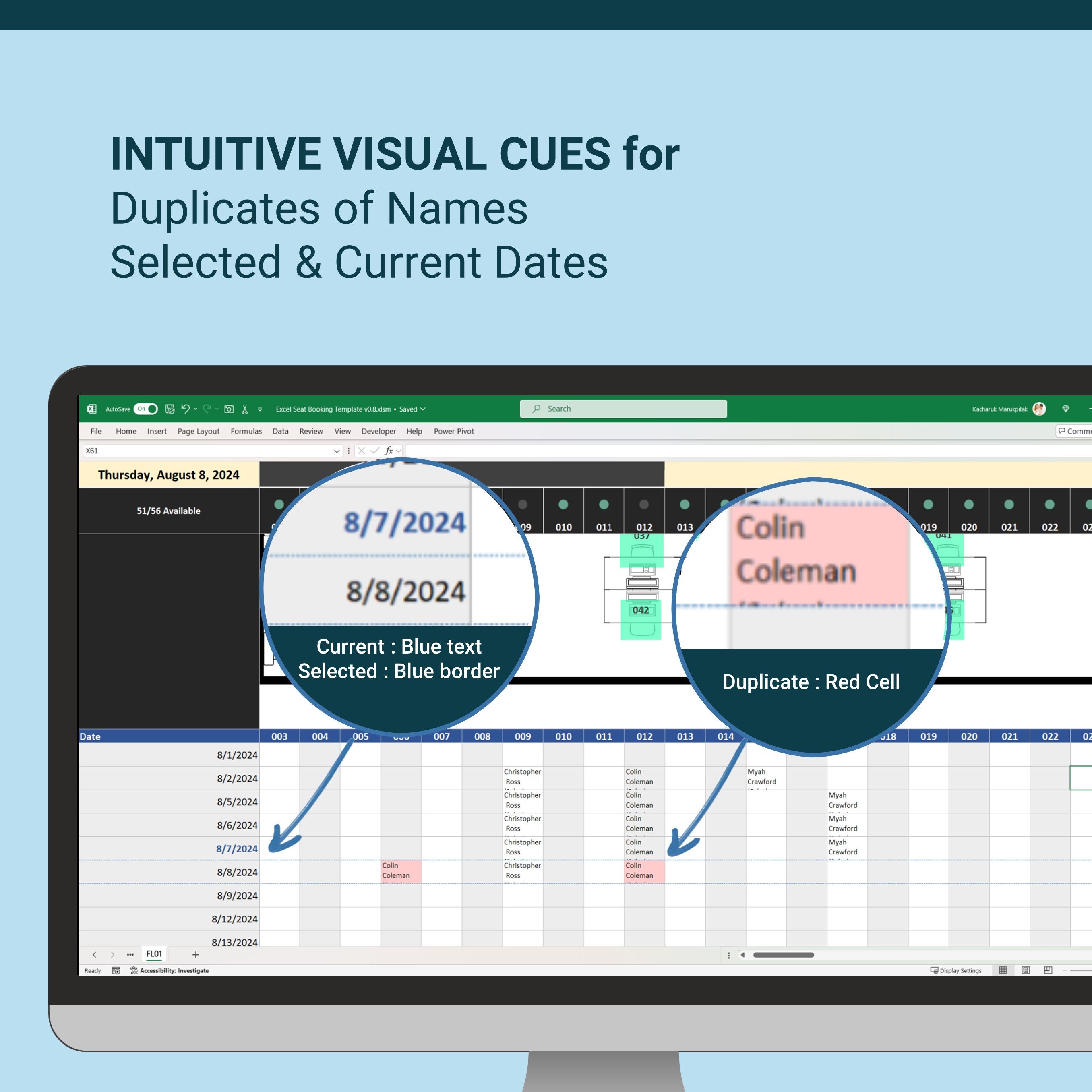 Interactive Floor Plan Desk Booking Excel Template - Etsy