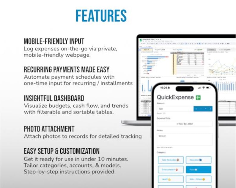 Expense Tracker Google Sheets With Mobile-friendly Input Webpage ...