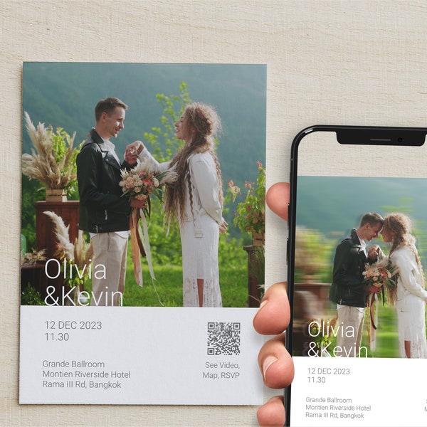 Digital Invitation Wedding With Map - Etsy