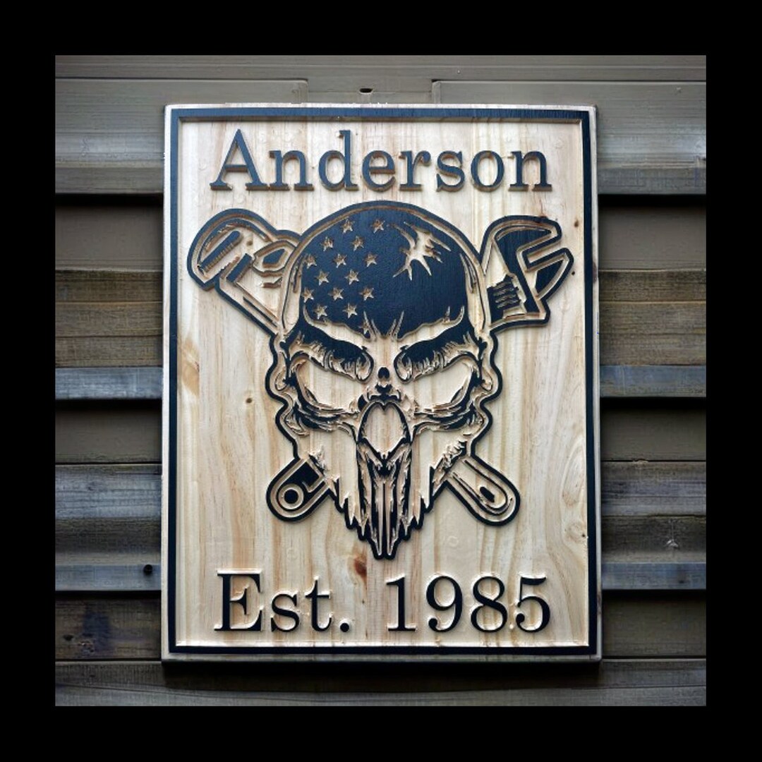 Custom Plumber Sign: Wooden US Flag, Pipefitter Gift - Etsy
