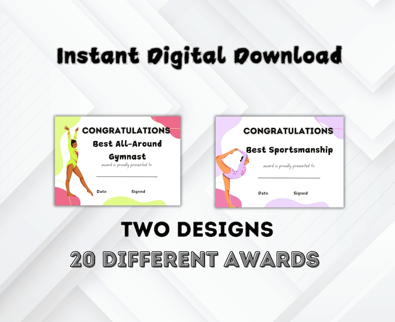 Gymnastic Certificate Bundle, Gym Certificates, Acrobatics Award ...