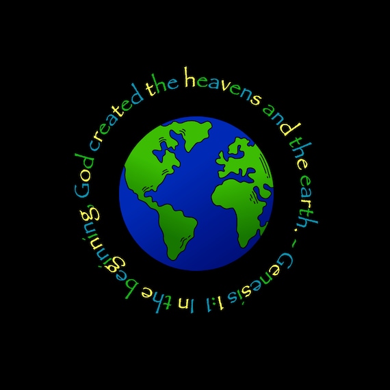 Genesis in the Beginning World Earth Globe PNG Digital | Etsy