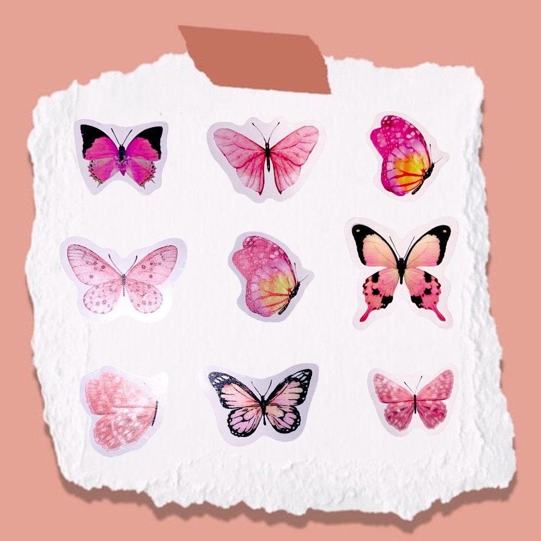 BUTTERFLY STICKERS pink Butterfly Decal Butterfly Decal - Etsy
