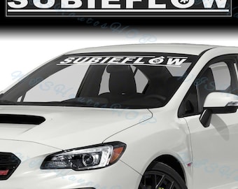 Subieflow Reversecut Banner White for Subaru Windshield Banner - Etsy