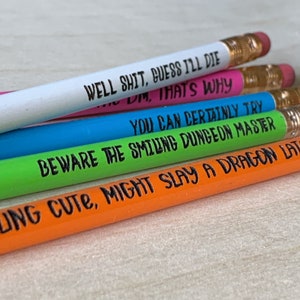 Role Playing Games, Pencils, RPG, Engraved Pencil Set, Custom Pencils ...