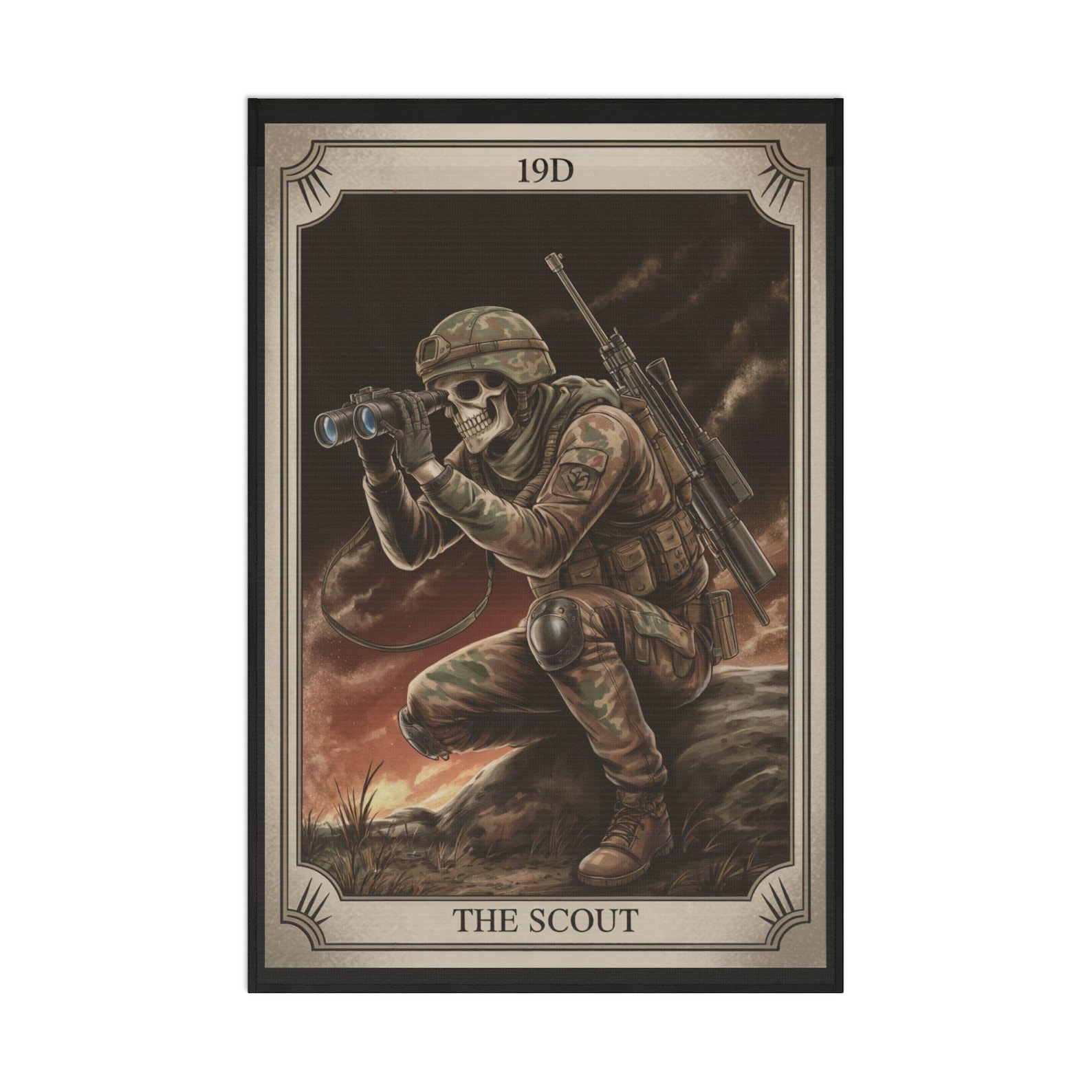 9D Cavalry Scout Flag | the Scout Tarot Card Skeleton | Recon Soldier ...
