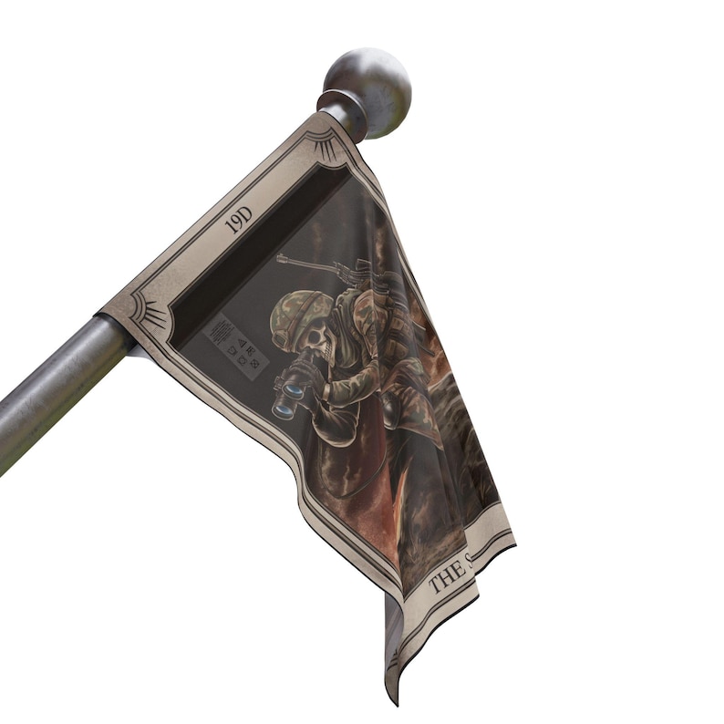 9D Cavalry Scout Flag | the Scout Tarot Card Skeleton | Recon Soldier ...