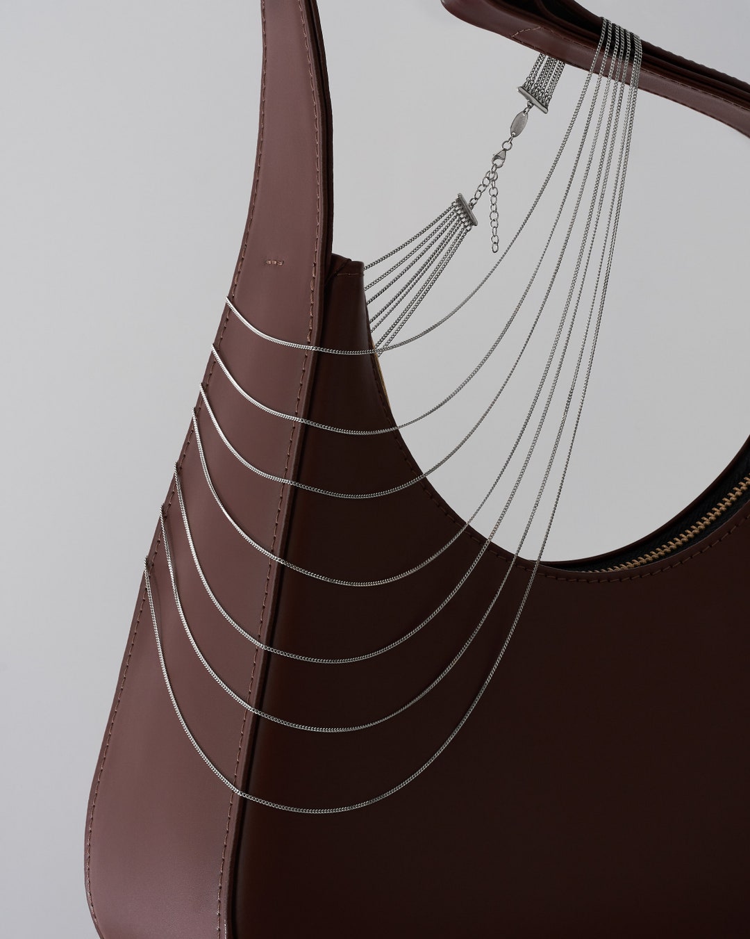 Sterling Silver Layered Chain Necklace, Multi Strand Party Jewelry - Etsy