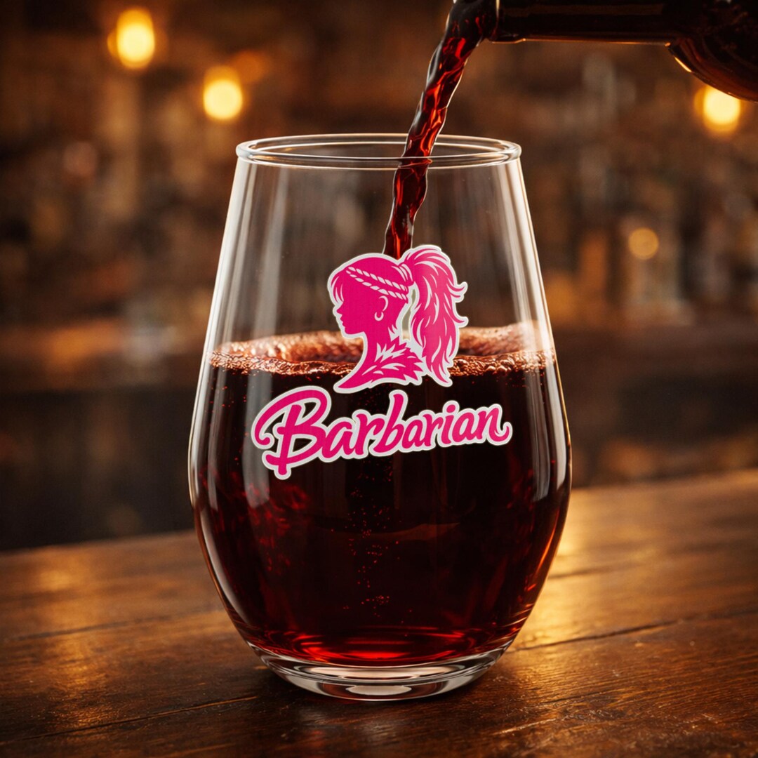 Dnd Barbie Wine Glass 11.75oz | Dnd Barbarian Gift - Etsy
