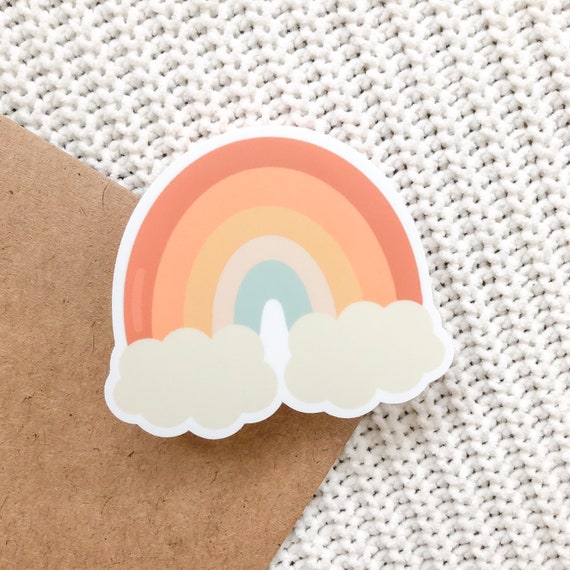 Retro Boho Rainbow Sticker | Etsy