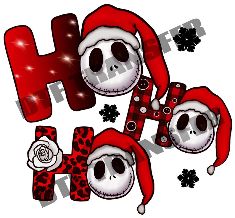 Ho Ho Ho Skeleton DTF Transfer - Etsy