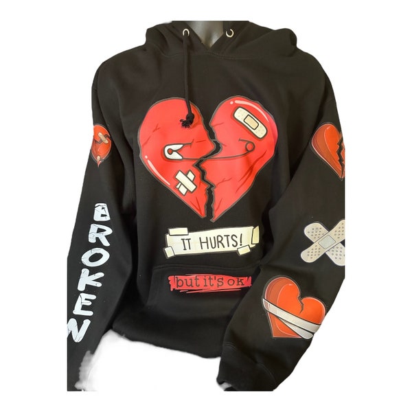 Broken Heart Hoodie - Etsy