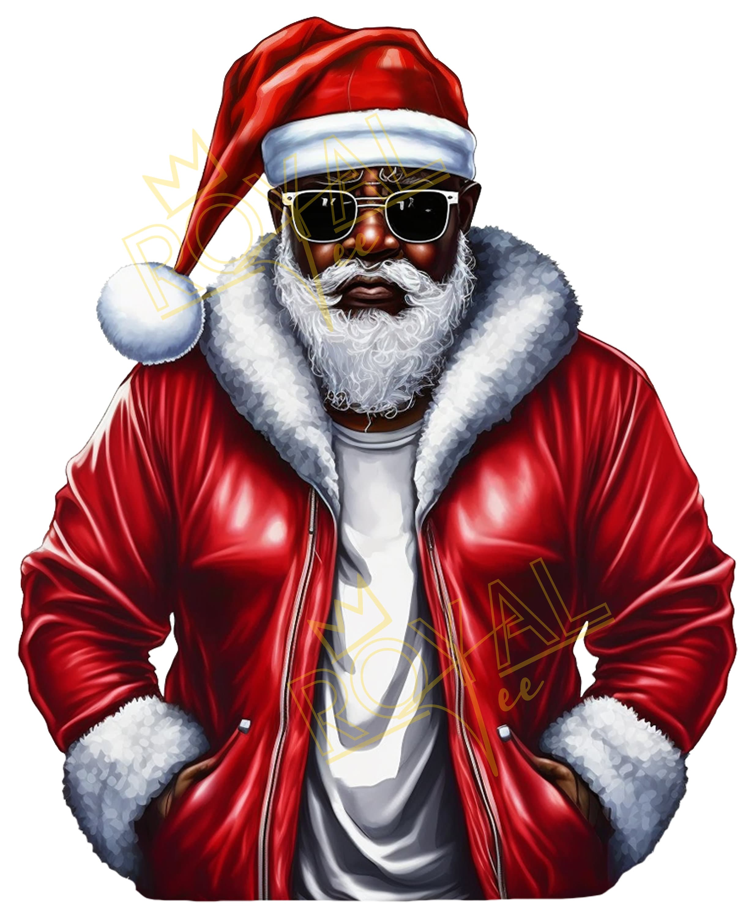 Super Cool Black Santa PNG - Etsy