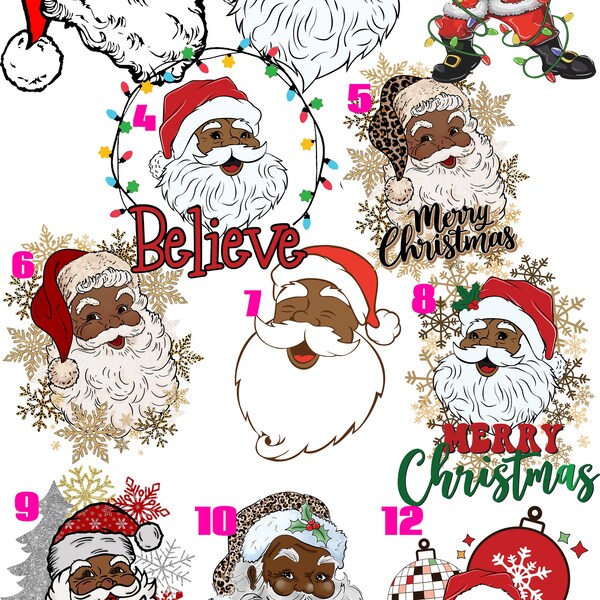 Black Santa Svg - Etsy