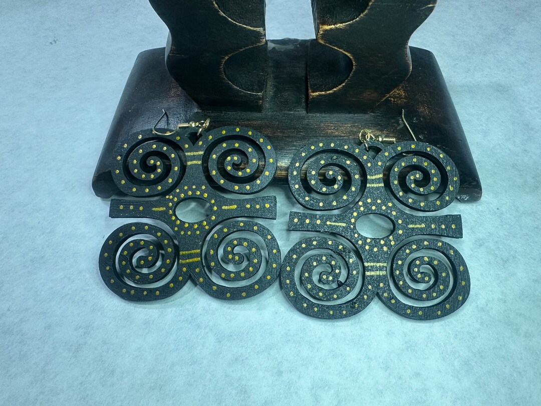 DWENNIMMEN (adinkra for Humility Together With Strength) Earrings - Etsy