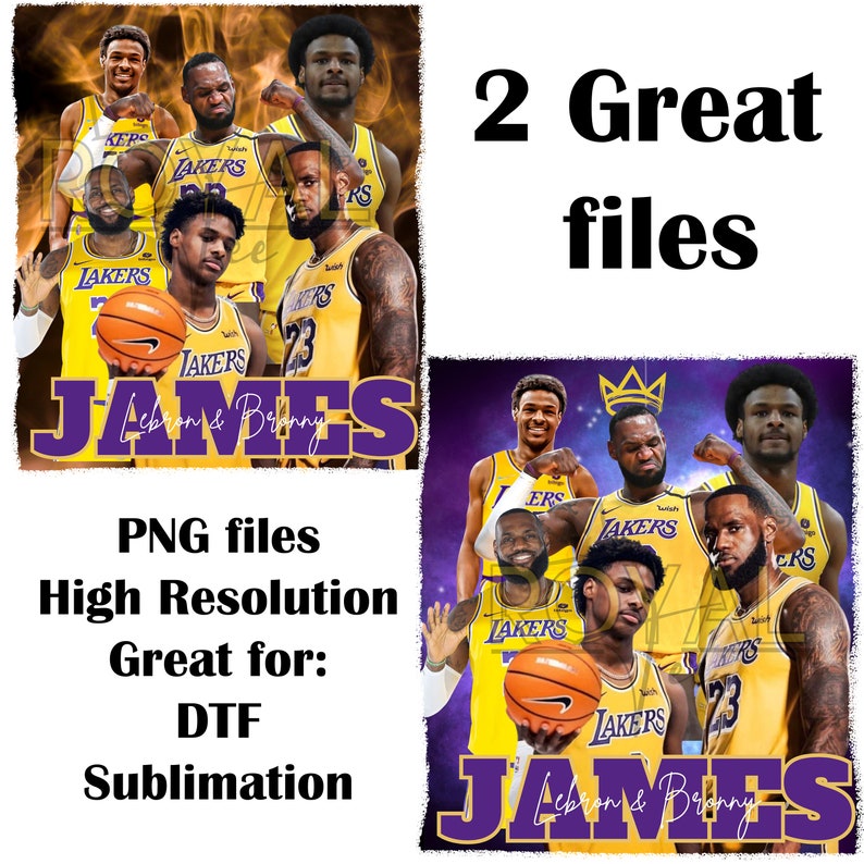 Lebron and Bronny James PNG - Etsy