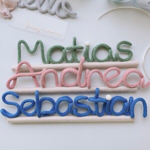 Personalized Knit Lettering, Name Sign for Wall, Kids Room Deco, Party ...