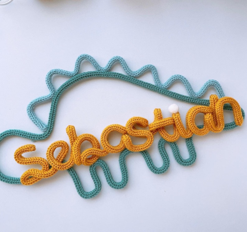Personalized Knit Lettering Name Sign for Wall Kids Room - Etsy