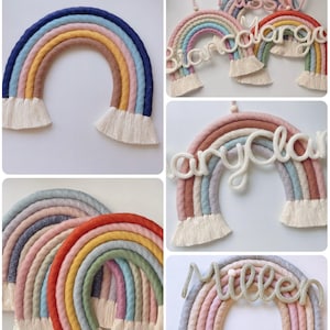 Personalized Rainbow Macrame, Name Sign for Wall, Kids Room Deco, Gift ...