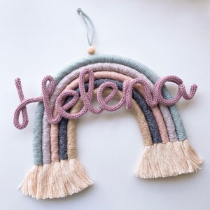 Personalized Rainbow Macrame, Name Sign for Wall, Kids Room Deco, Gift ...