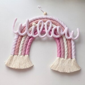 Personalized Rainbow Macrame, Name Sign for Wall, Kids Room Deco, Gift ...