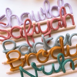 Personalized Knit Lettering, Name Sign for Wall, Kids Room Deco, Party ...