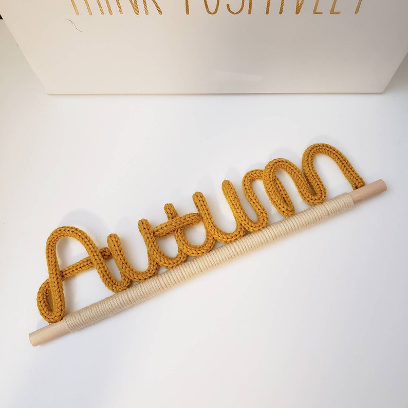 Personalized Knit Lettering Name Sign for Wall Kids Room - Etsy