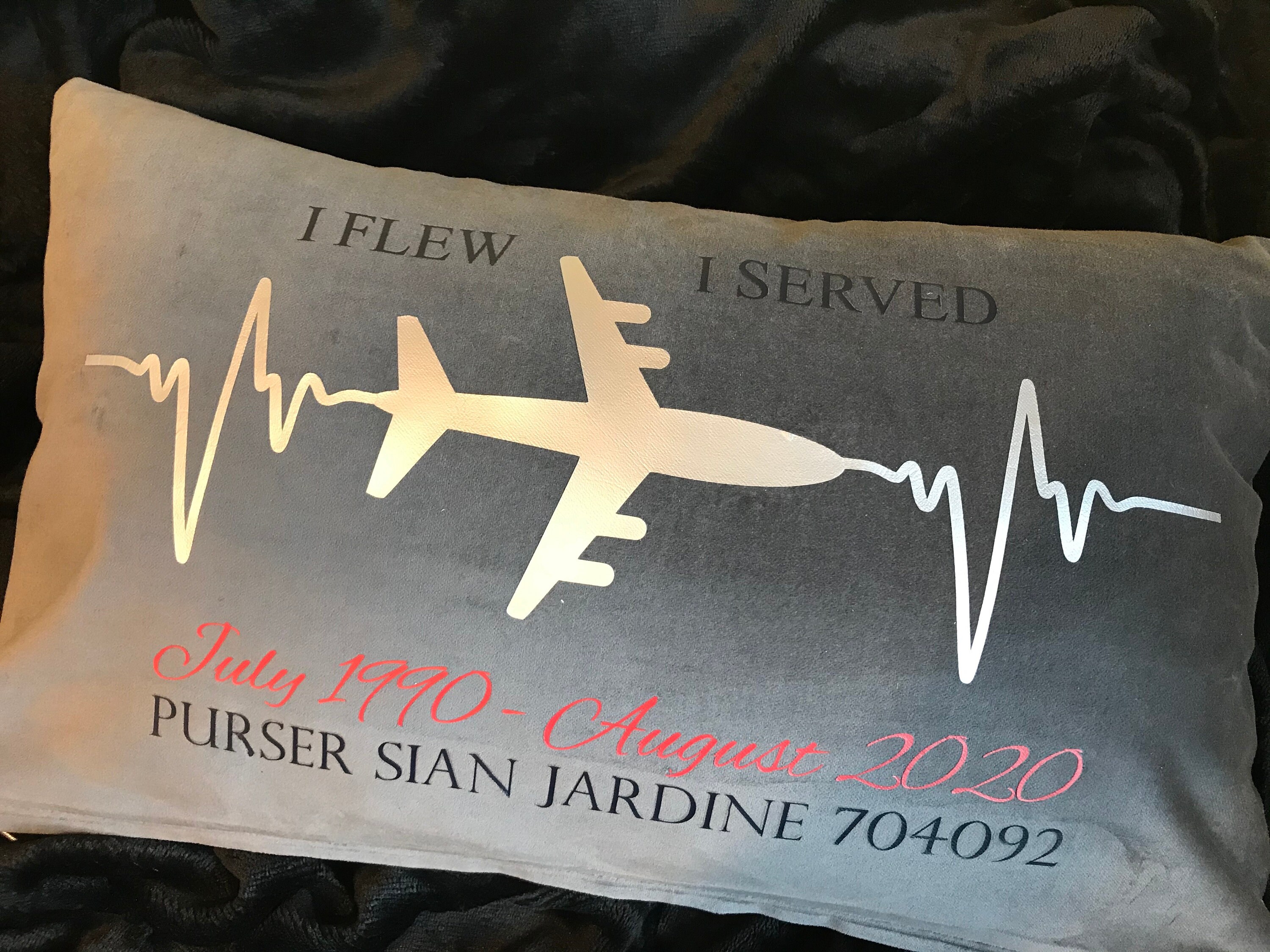 Personalised Cushion, Airline Workers Keepsake Throw Cushion, Heartbeat ...