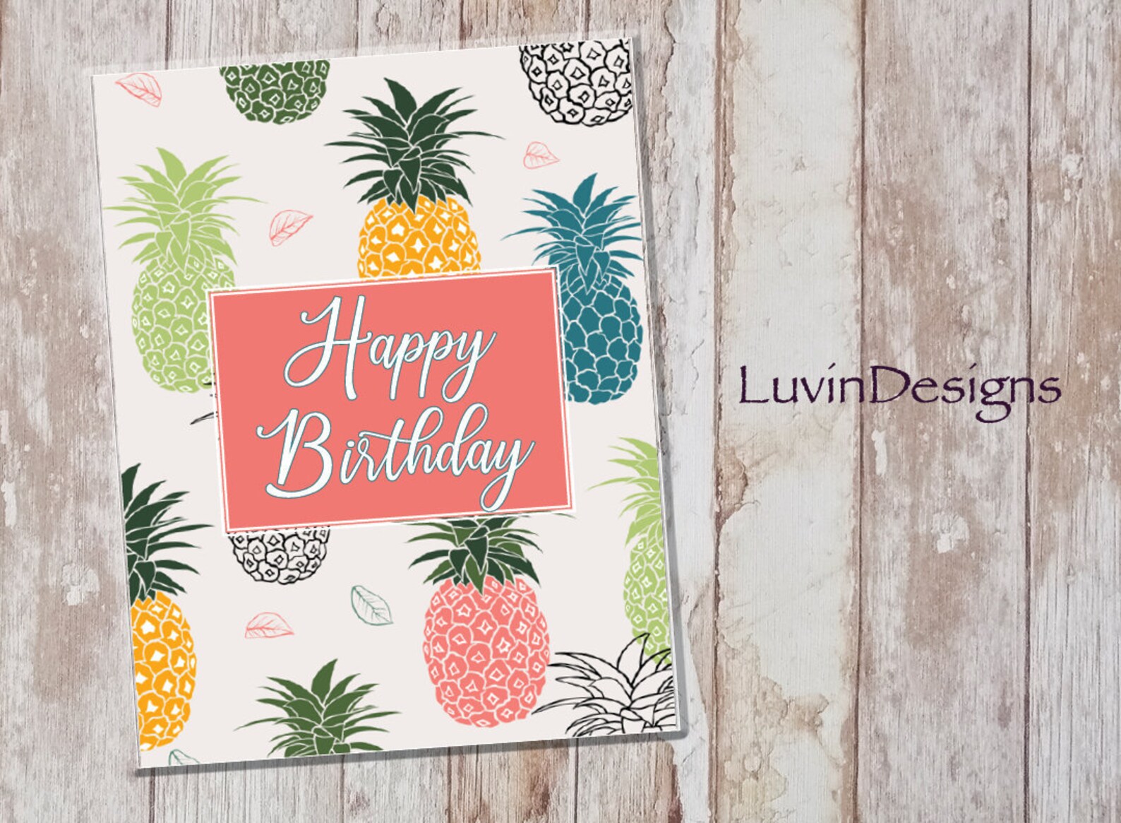Happy Birthday Pineapple, Tropical - Etsy