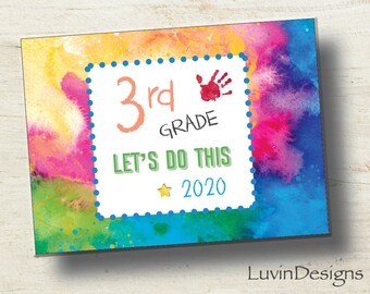 First Day of School Sign / Third Grade Sign / Printable Back | Etsy