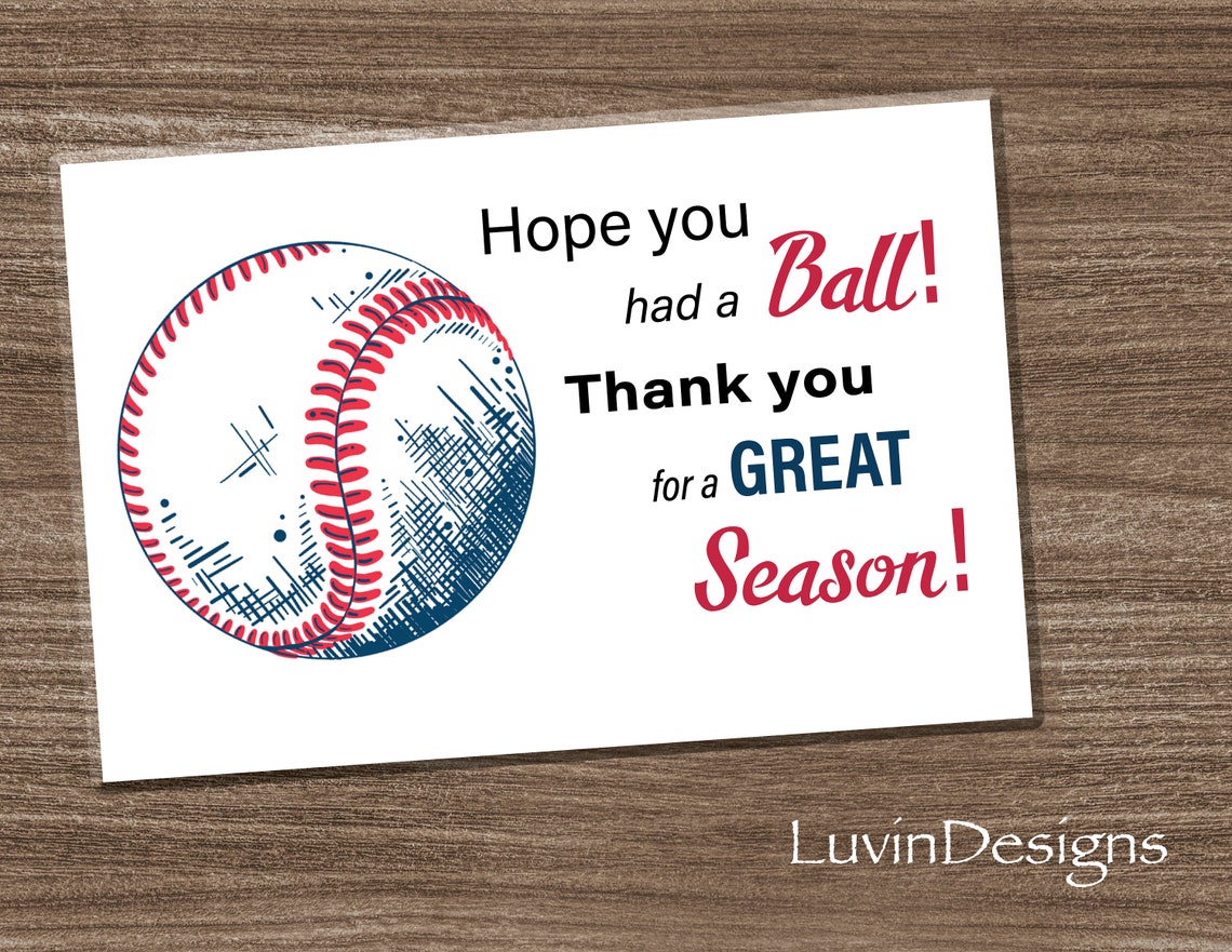 Baseball Team Snack Tags: End of Season Treats (digital Download) - Etsy