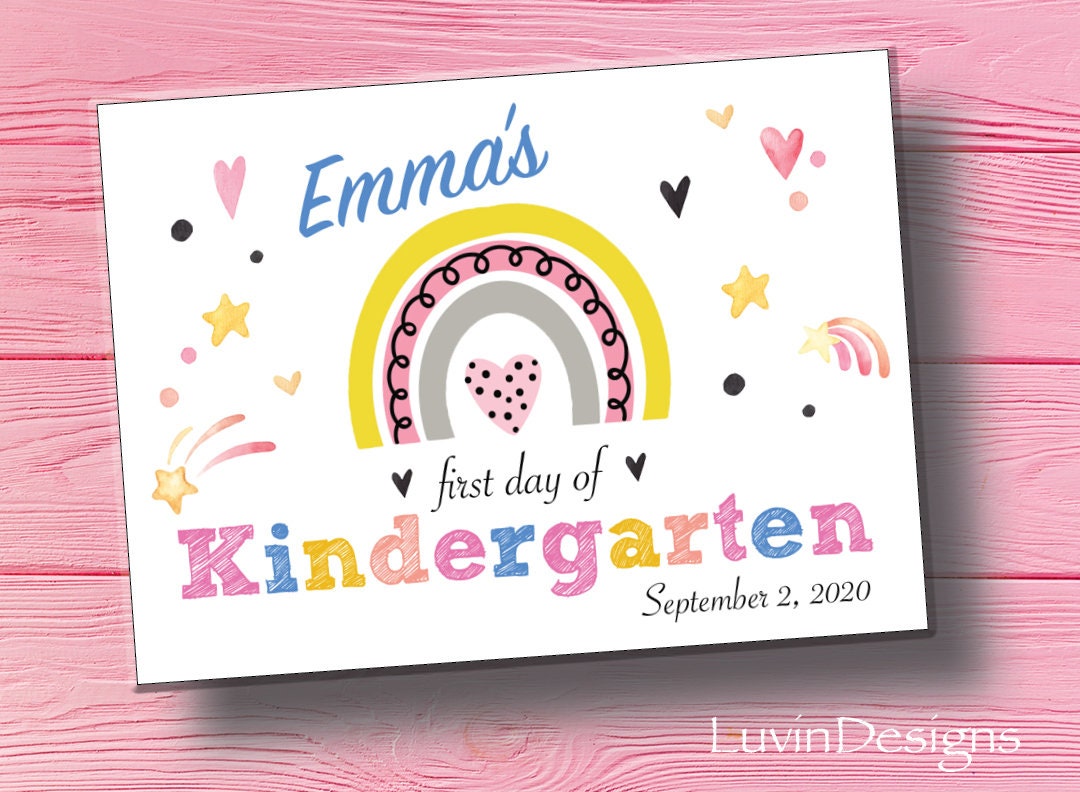 First Day Sign/ Kindergarten Sign/ Back to School Sign/boho / Instant ...