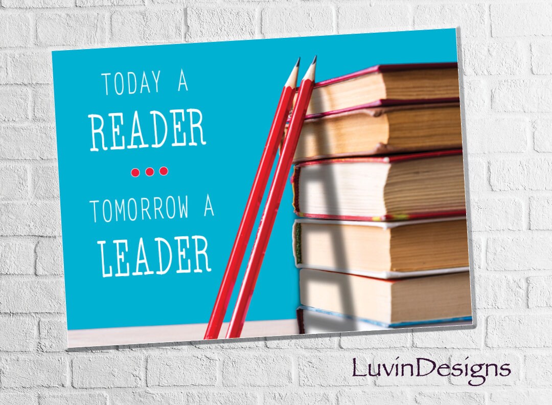 Reader Leader Classroom Poster: Motivational Reading Sign (digital ...