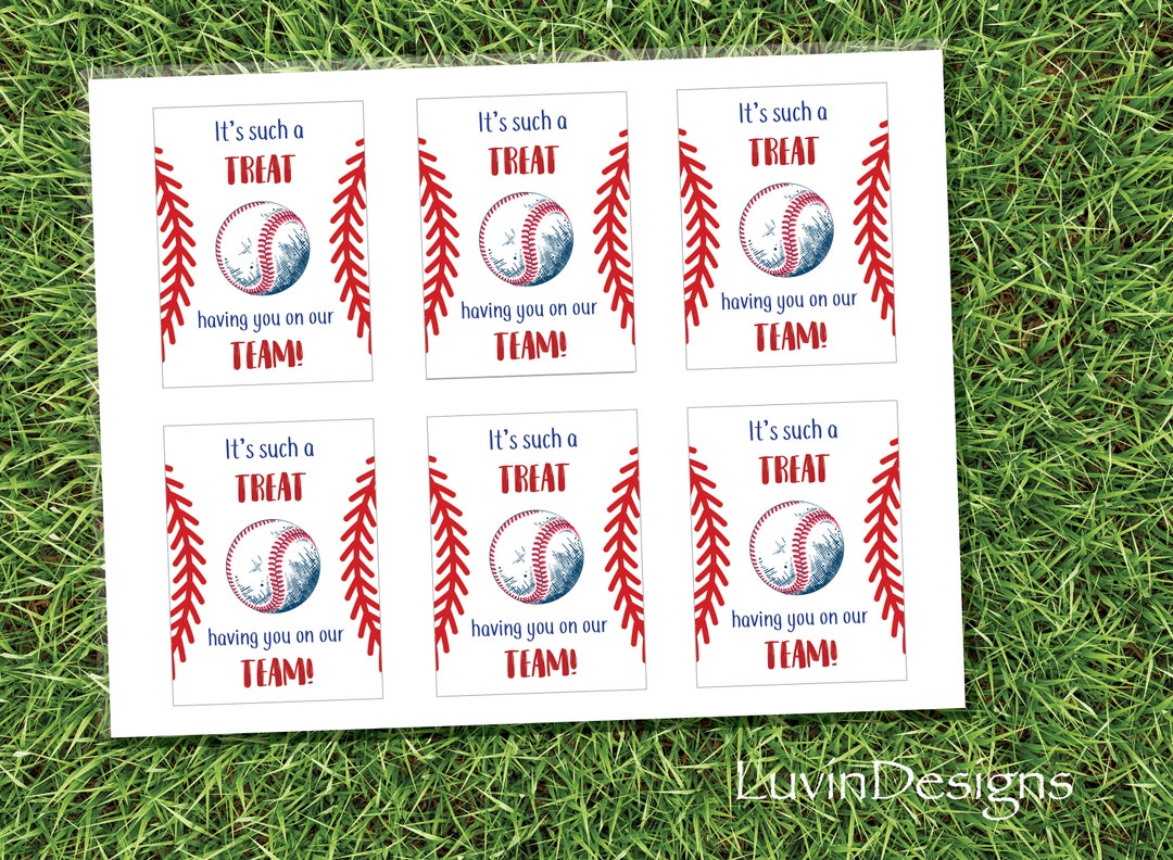 Sports Tags/ Treat Tags/ Kids/ Baseball/ Team/ Treat/ Snacks/ Instant ...