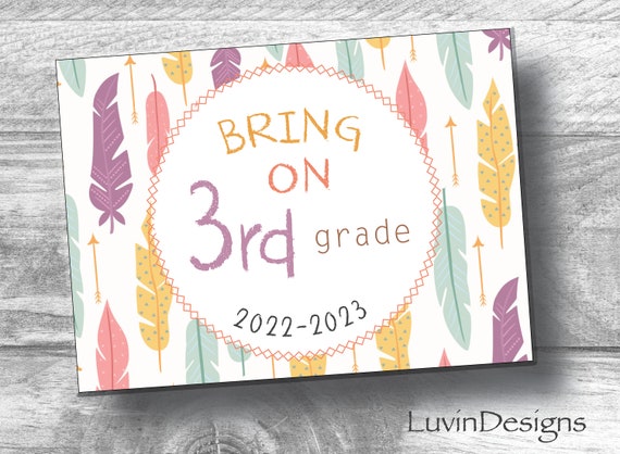 First Day of School Sign /third Grade/back to School/instant - Etsy