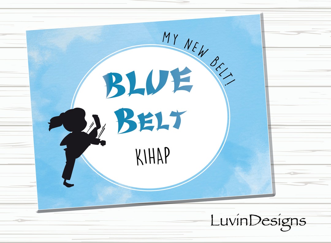 Karate Blue Belt Milestone Sign: Taekwondo Kids Sports (digital ...