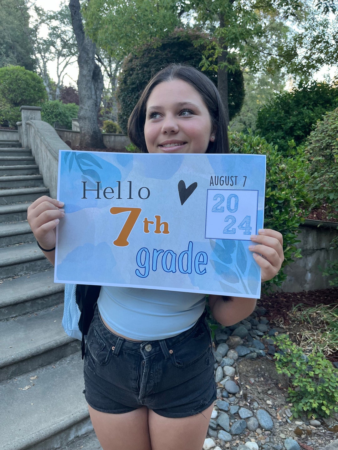 Boho Back to School Sign: Seventh Grade Milestone, Printable (instant ...