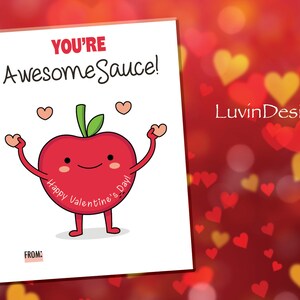 You're Awesomesauce/ Valentine's Day / Treat Tags/ Applesauce/ Instant ...