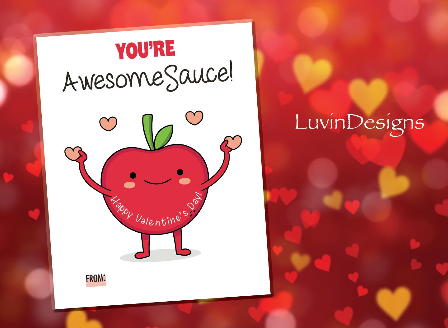 You're Awesomesauce/ Valentine's Day / Treat Tags/ Applesauce/ Instant ...
